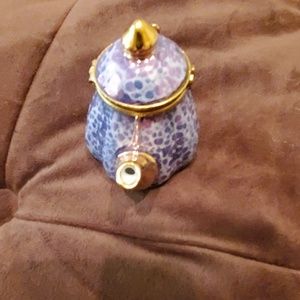 Limoges | Other | Limoges France Blue Gold Mini Teapot | Poshmark